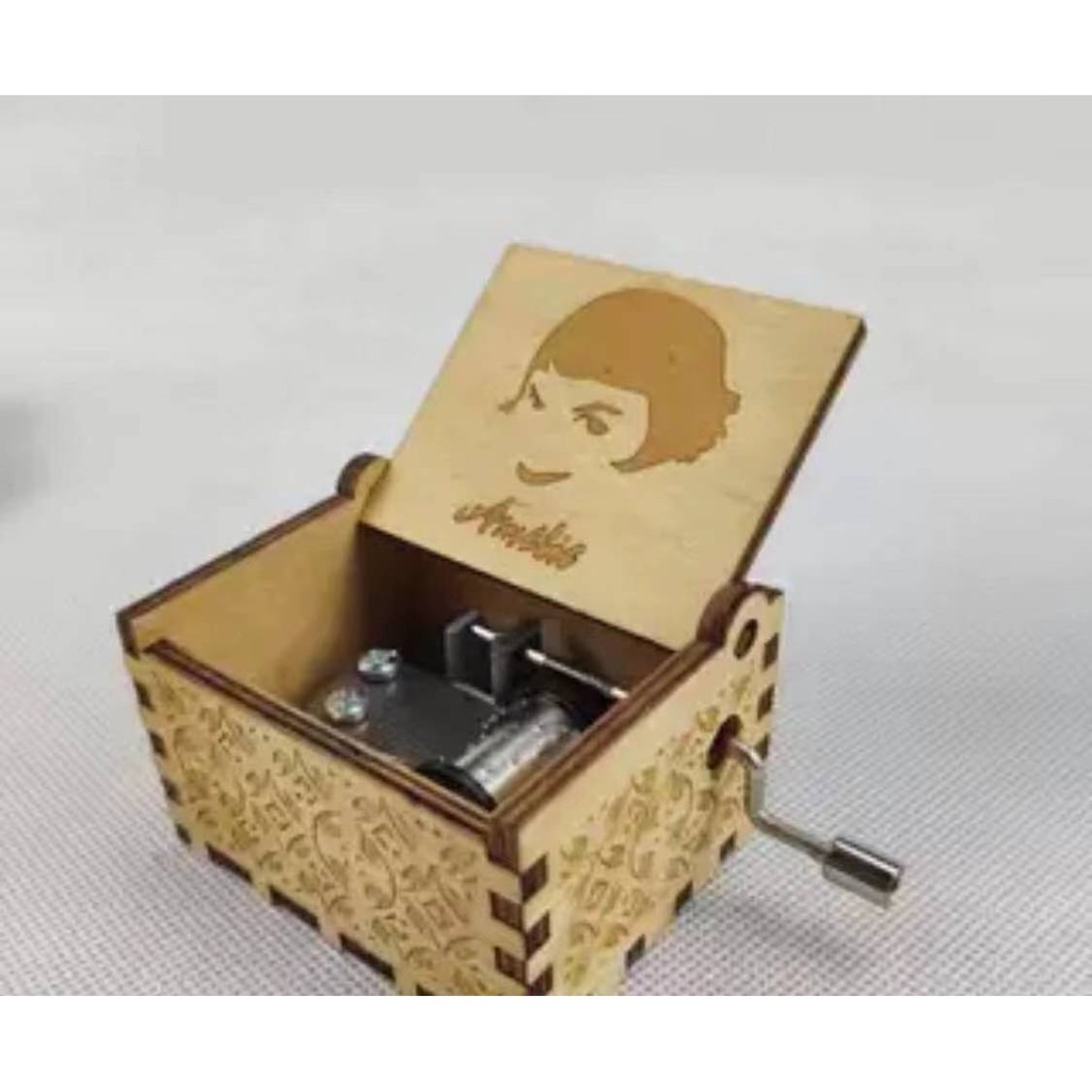 Various themed hand-cranked wooden music boxes Christmas gifts carved ...