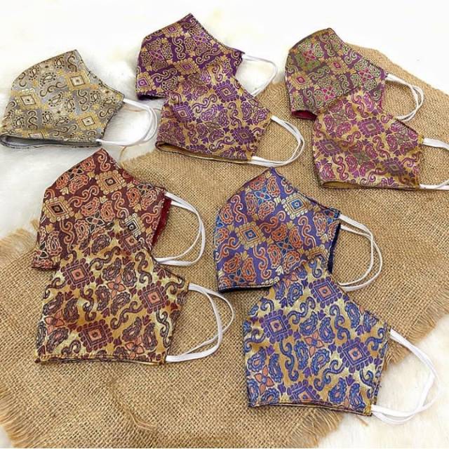 Premium Batik Mask / Luxurious 3ply Ethnic Songket Mask / Batik earloop ...