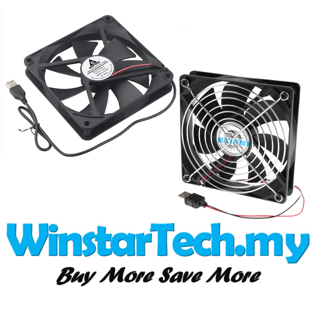 USB Cooler Cooling Fan Low Noise 5V DC Brushless PC Case wire guard ...