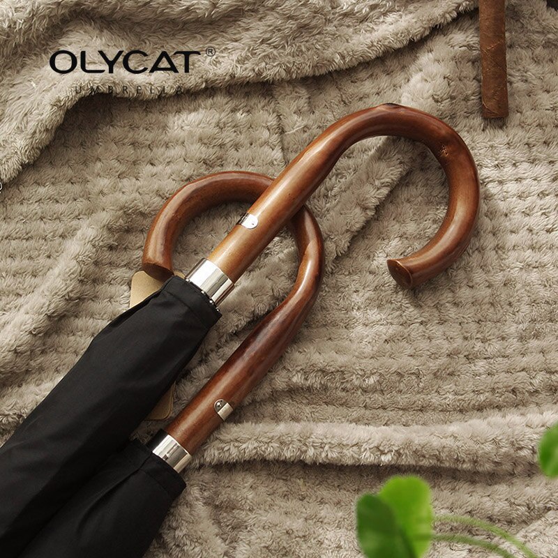 OLYCAT Big Long Umbrella Men Business Log Handle Automatic 110cm Large ...