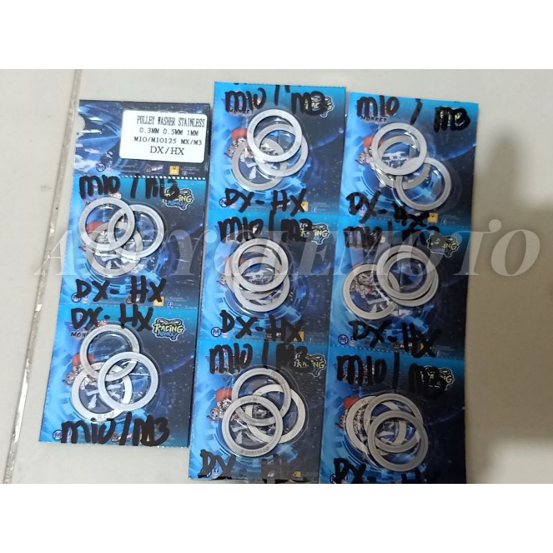 RACING MONKEY PULLEY WASHER STAINLESS 0.3MM/0.5MM/1MM FOR SPORTY/MX /MIO I 125/MIO SOUL I 125 ...