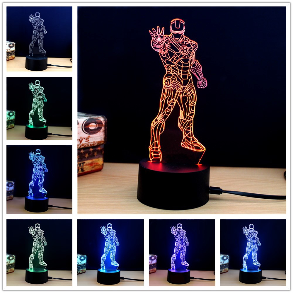 TD269 Superhero 3D LED Lamp USB Rechargeable Table Lamp Festival Gift ...
