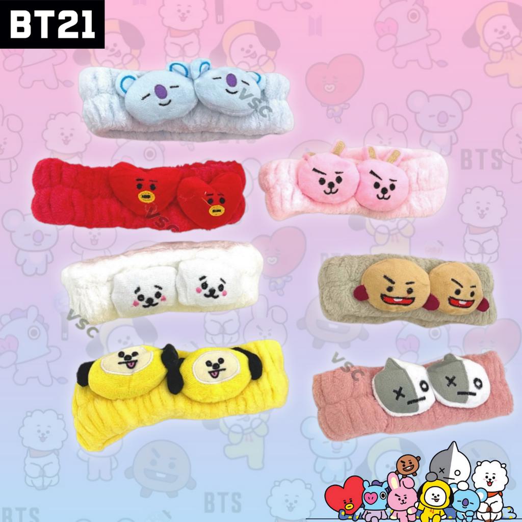 Korean Kpop BTS BT21 Hair Band Makeup Wash Cleansing Cotton Headband ...