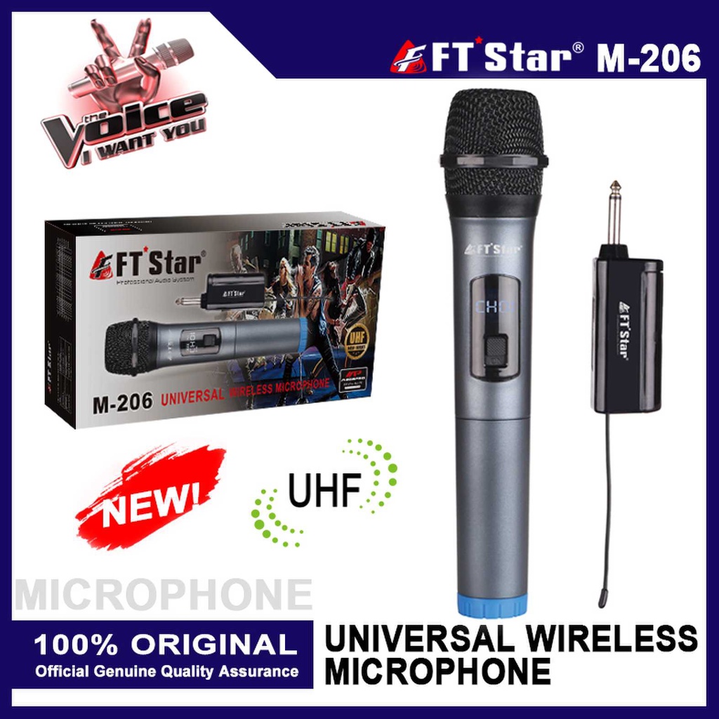 FT STAR MEGAPRO UNIVERSAL WIRELESS MICROPHONE M-206 | Shopee Philippines