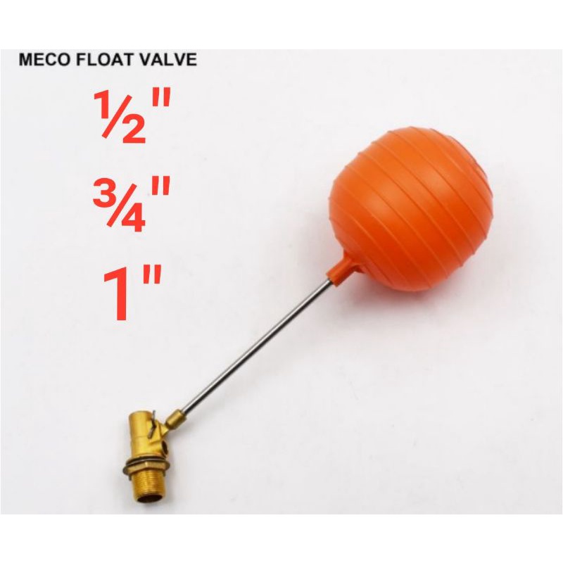 MECO BRASS FLOAT VALVE WITH PVC BALL ½", ¾", 1" HEAVY DUTY FORGED BRASS ...