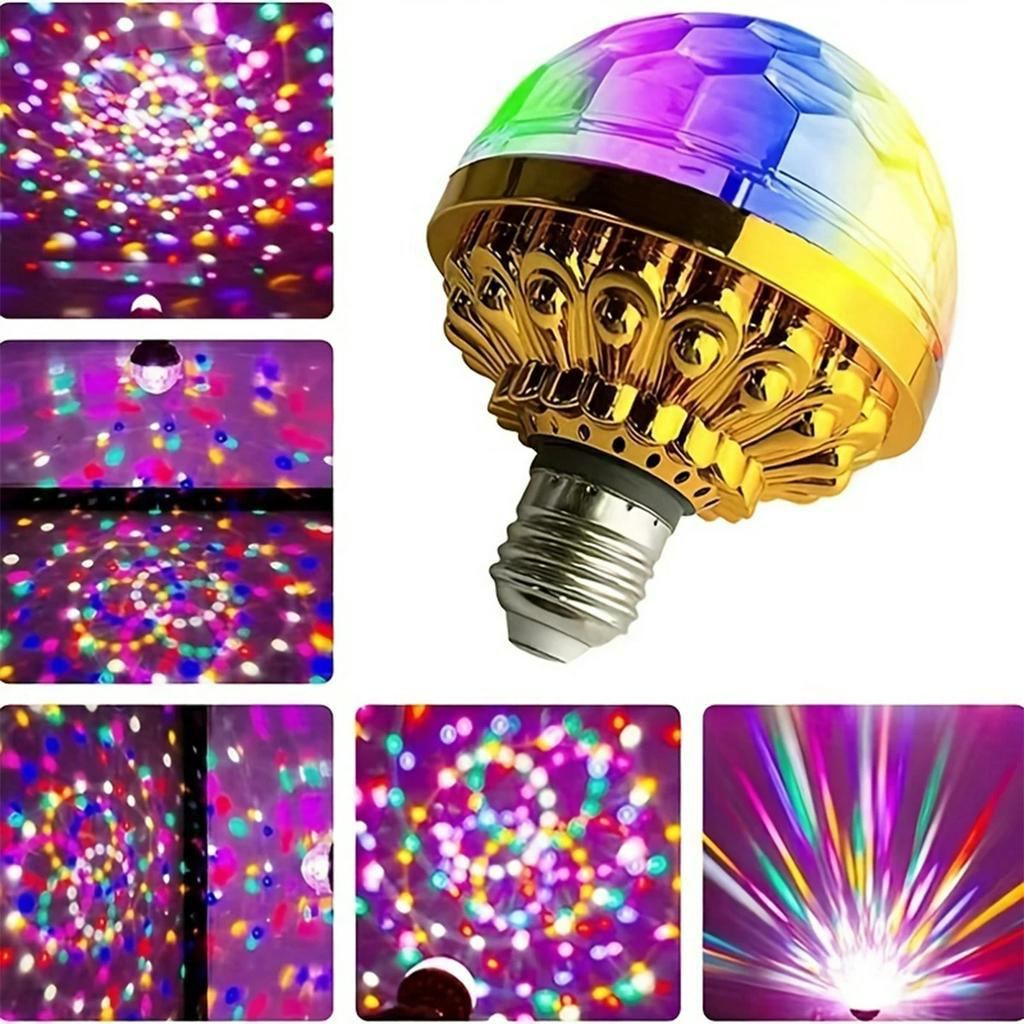 Bulb E27 Stage Light RGB Small Magic LED Rotating Light Projector Lamp ...