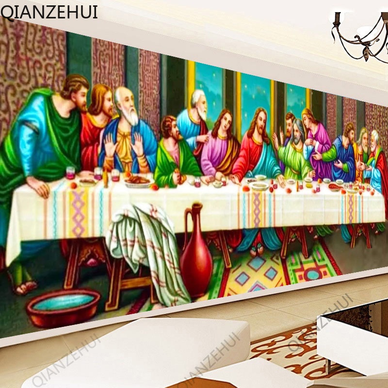 DIY 5D Round full beads christianity, last supper, jesus Painting ...