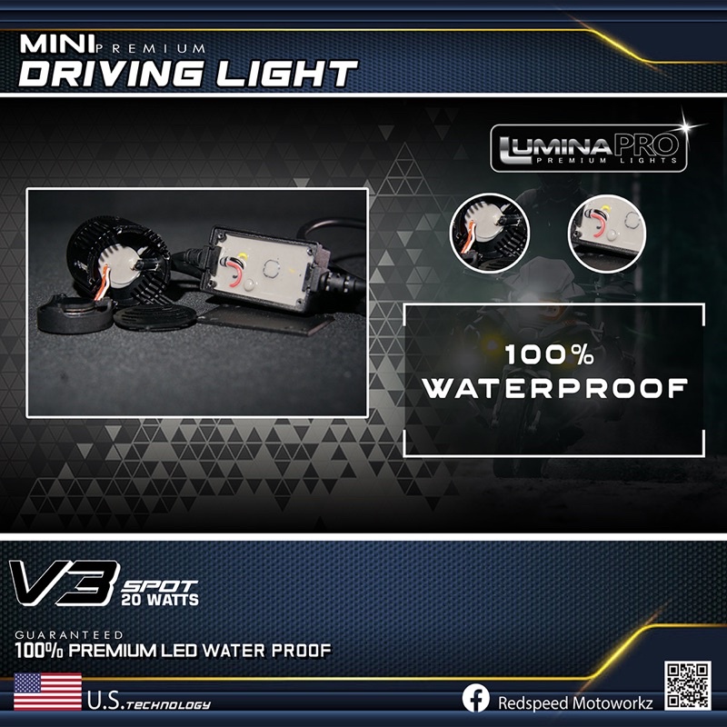 LUMINA PRO MINI DRIVING LIGHT V3 (White/Yellow) | Shopee Philippines