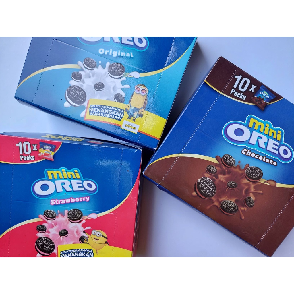 Oreo Mini Packs 1 Box contains 10 pcs Original/Chocolate/Strawberry ...