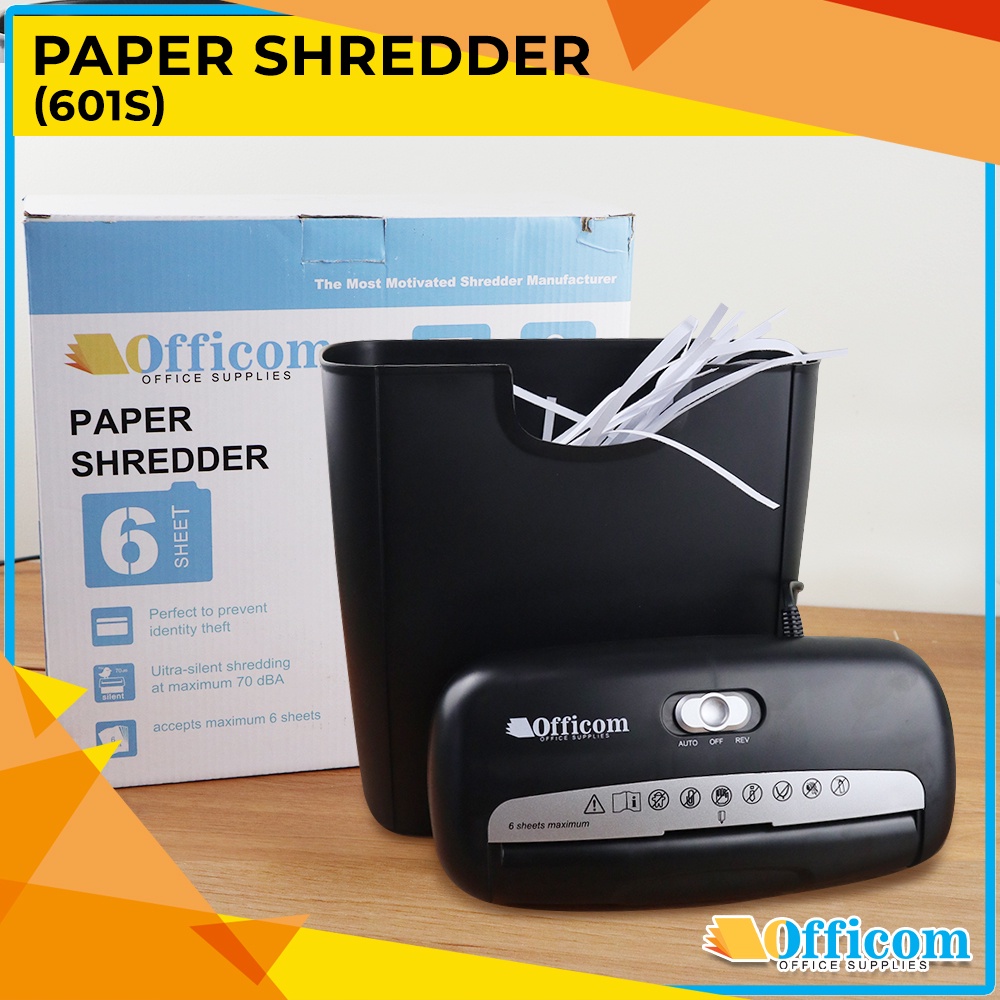Paper Shredder 601s 10 Liter Basket (STRIP CUT) 6 Sheets Cross Cut ...
