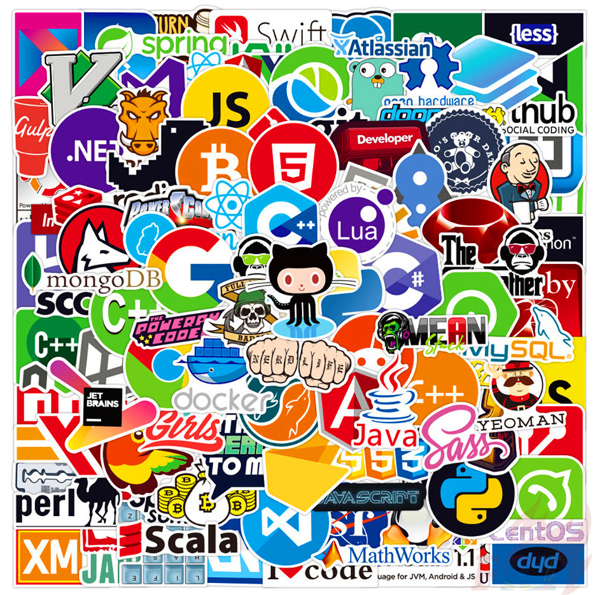 100Pcs/Set JAVA Web Program Series A Stickers Hip-hop Punk Programmer ...