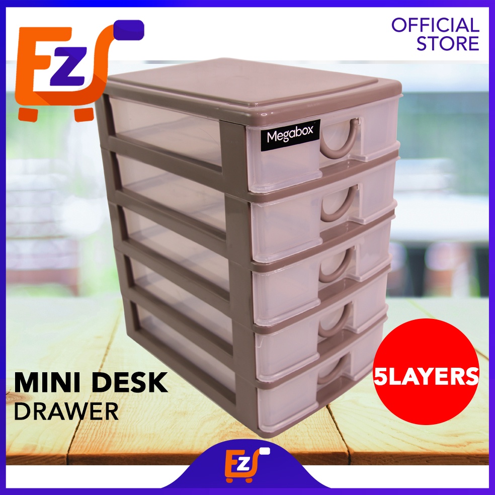 EZ DEAL Megabox 5-Layer Durable Mini Desk Drawer Stackable Storage Desk ...