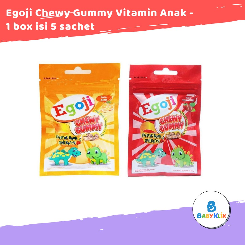 Egoji Chewy Gummy Vitamin for Children - 1 box contains 5 sachets ...