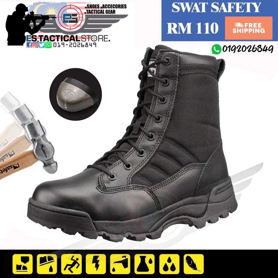 SWAT SAFETY BOOTS READY STOCK | Shopee Philippines