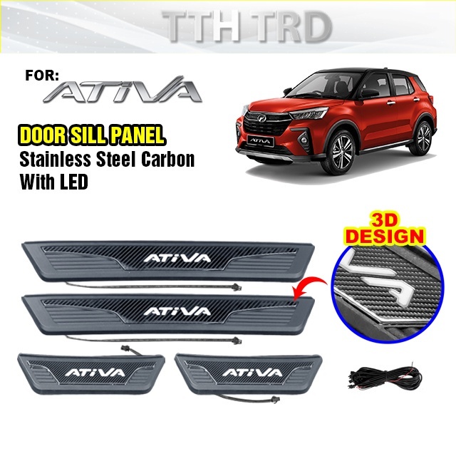 Perodua Ativa Model V CARBON Design Door Side Sill Panel With BLUE LED ... Perodua Ativa Model V CARBON Design Door Side Sill Panel With BLUE LED ...