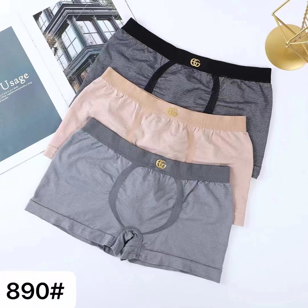 Men's Boxer Trunks Brief Clevn Kissy GG Style Cotton Spandex Boxers ...