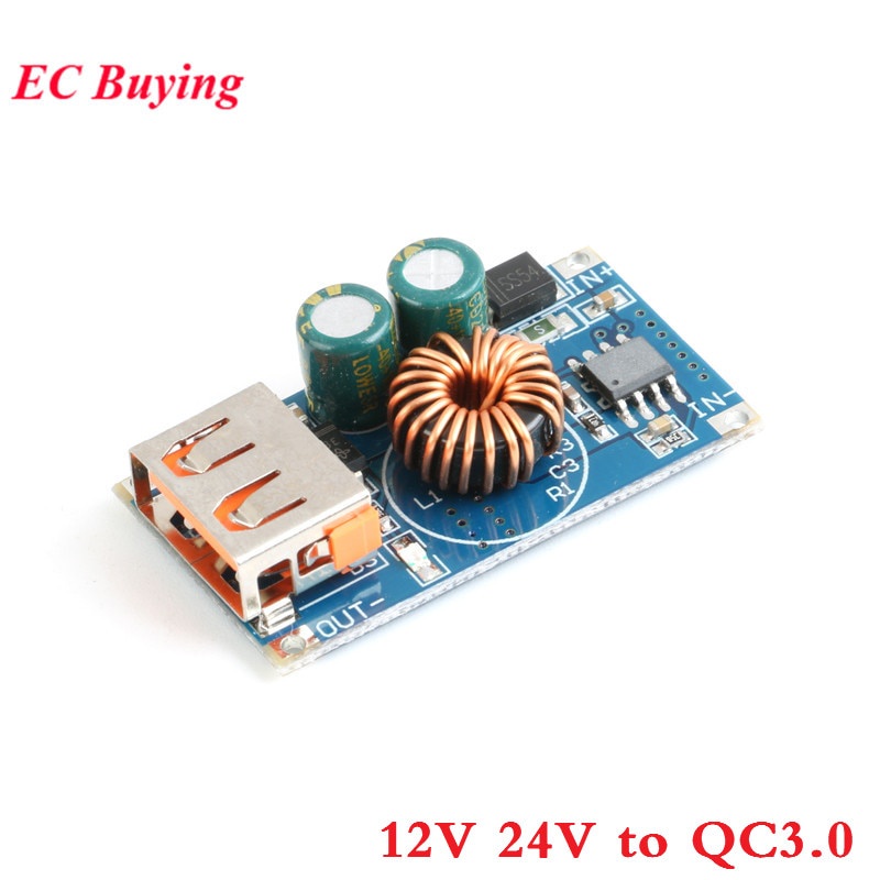 USB DC Step-Down Buck Module 12V 24V to QC2.0 QC3.0 Fast Charge Mobile Phone Charging Board ...