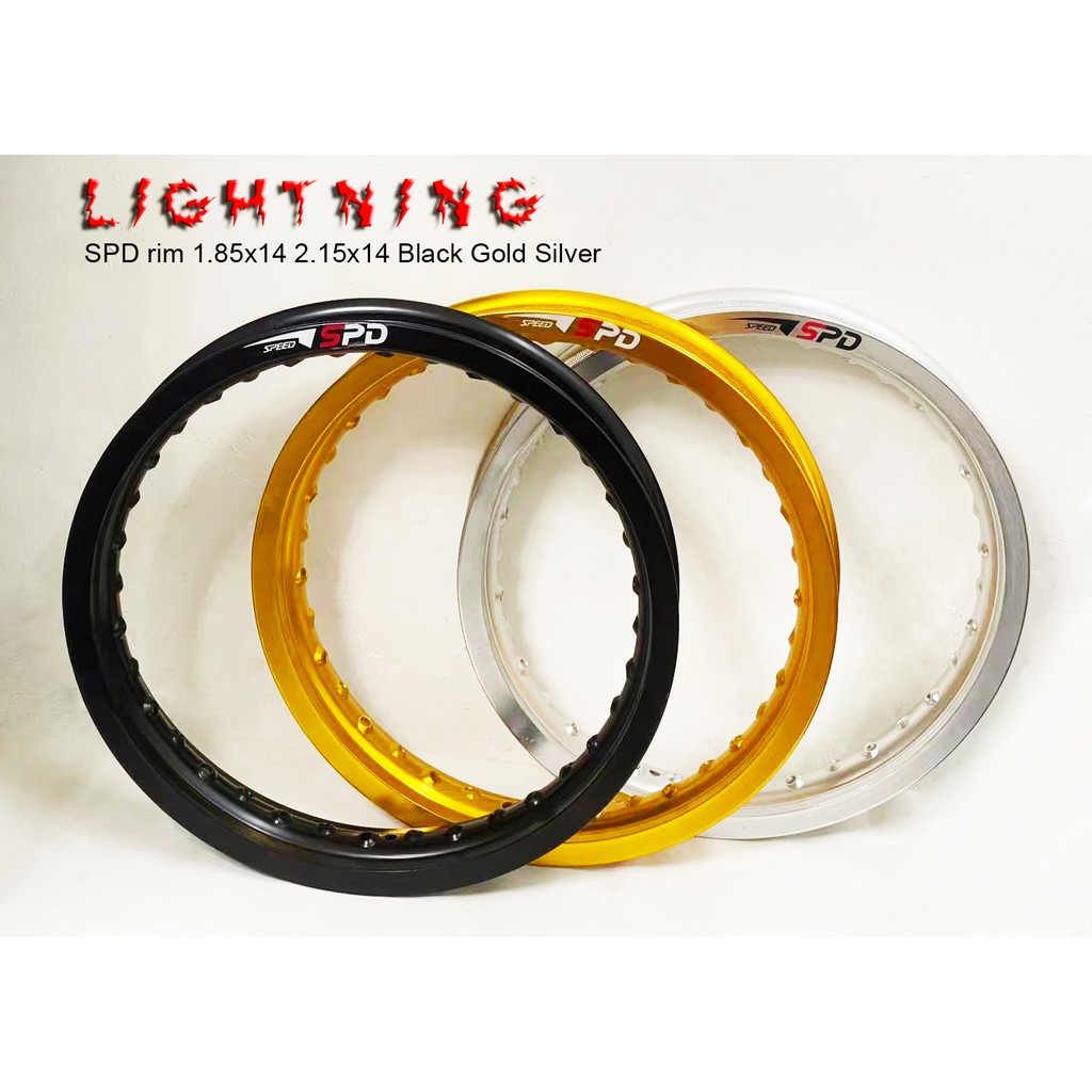 SPD rim 1.85x14 2.15x14 1.85x17 2.50x17 Black Gold Silver 1pcs | Shopee ...
