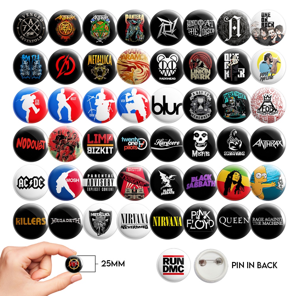 25mm Small Button Badge Pin Band Part 2 No Minimum Order Nirvana ...