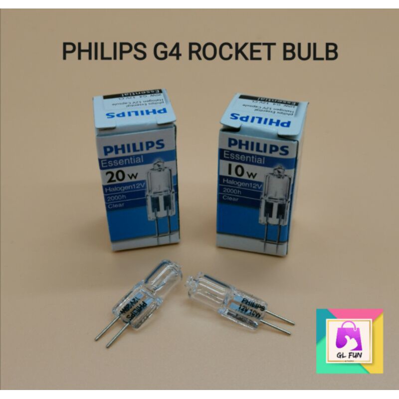 Philips G4 12v 10w 20w Rocket bulb /halogen bulb | Shopee Philippines