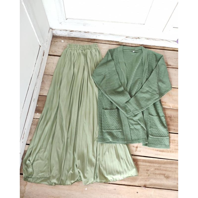 Amora cardi ft Side skirt set | Shopee Philippines