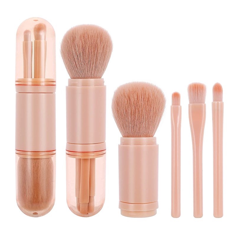 4 in 1 Mini Retractable Portable Professional Makeup Brush Sets ...