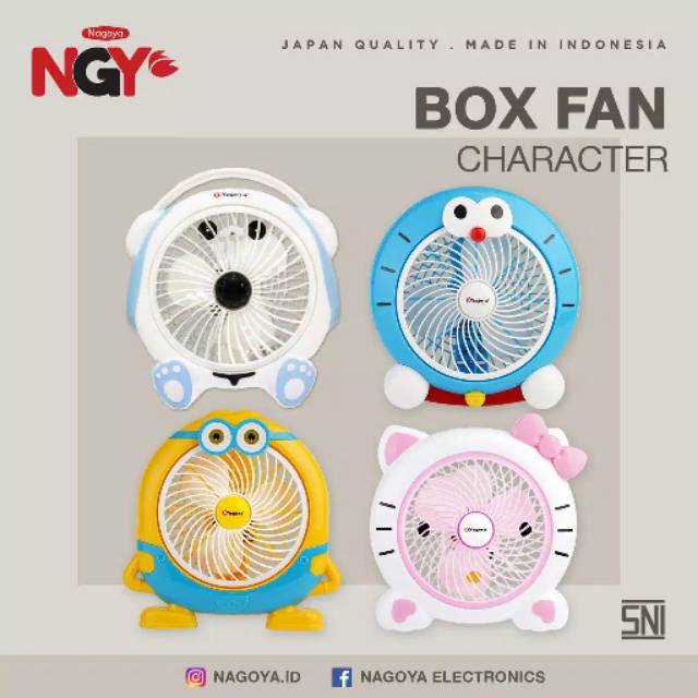 NAGOYA CHARACTER FAN NG 180 SMALL CARTOON BOX FAN 10 IN INCH PORTABLE ...