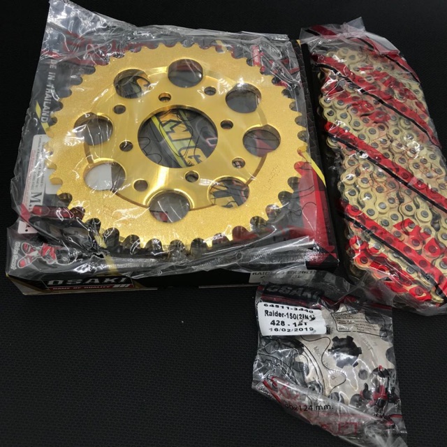 motorcycle Osaki chain sprocket set for raider 150 new reborn or old ...