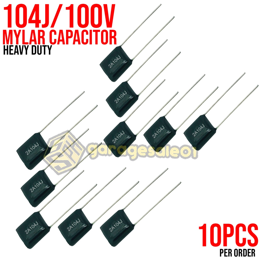 🟨10PCS Mylar Film Capacitor 100V 2A104J Polyester Film Capacitor🟨 ...