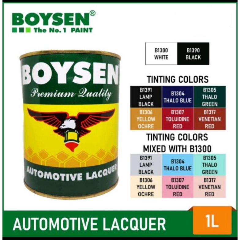 BOYSEN AUTOMOTIVE LACQUER WHITE B1300, BLACK B1390 HIGH GLOSS LITER ...