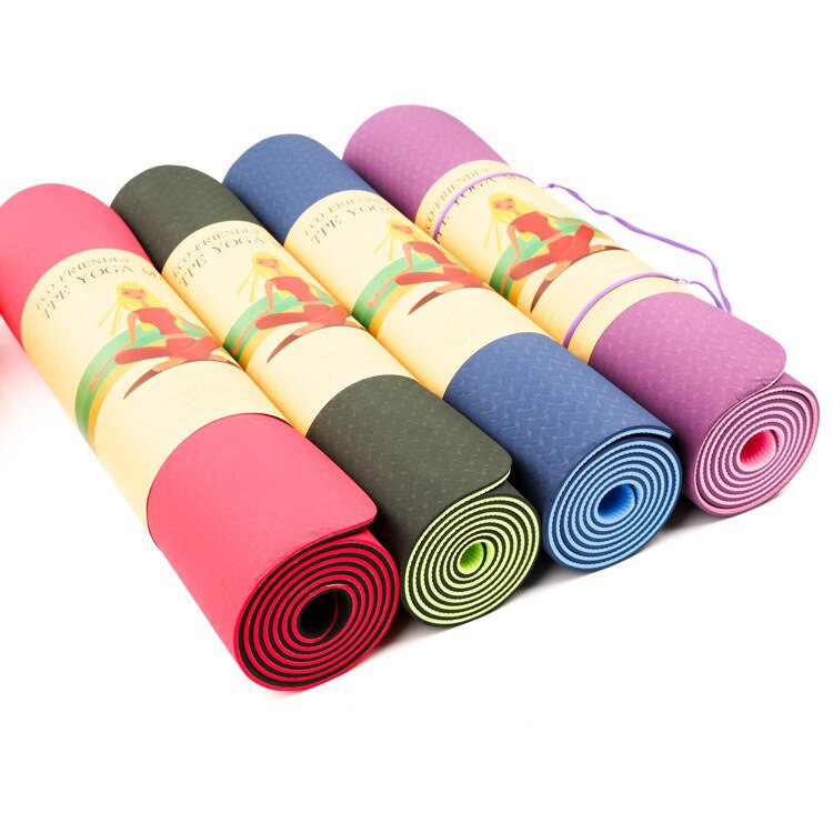TPE Dual Color Yoga Mat 72"*24" Anti Slip Exercise Mat | Shopee Philippines