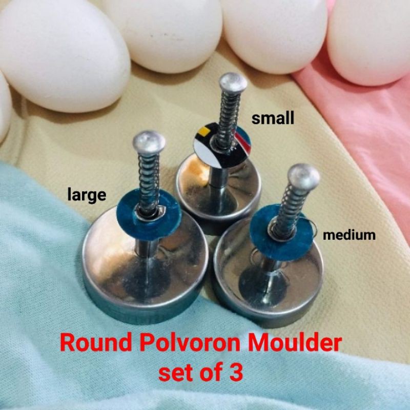 Set of 3 Round or Oval Polvoron Moulder Stainless Molder | Shopee ...