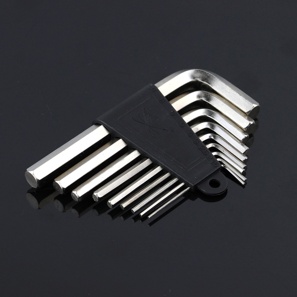 SMALL ALLEN KEY SET 9PCS L-SHAPED HEXAGON WRENCH SHORT FLAT HEAD ...