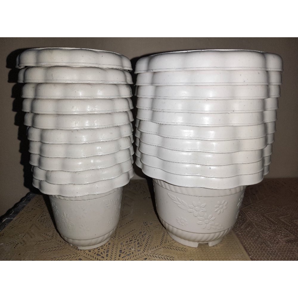 10PCS white flower pots for indoor plants / succulent plants cute size ...