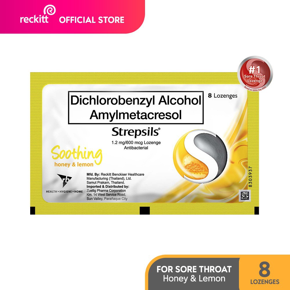 Strepsils Soothing Honey & Lemon Pack of 8s for Sore Throat and Itchy ...