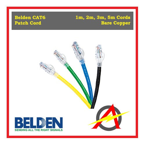 Belden Patch Cord 1m/2m/3m/5m CAT6 Category 6 UTP Ethernet LAN Cable ...