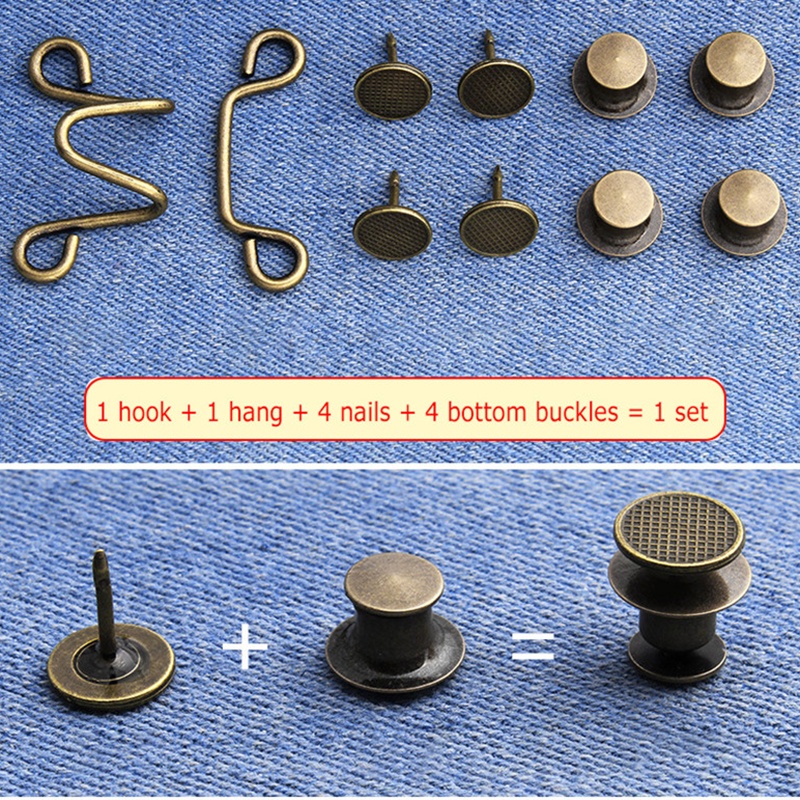 Jeans Button Adjustable Detachable Daisy Screw Style Hook Removable ...