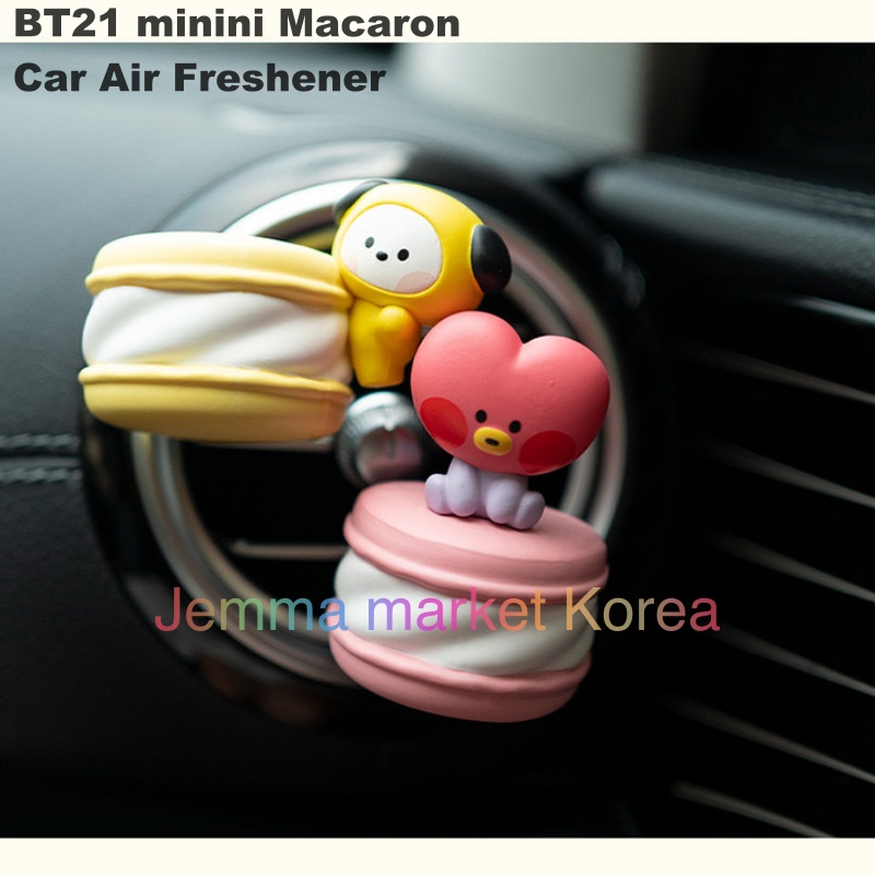 On Hand BT21 Minini Macaron Car Air Freshener (1EA) Refill Royche BT21 ...
