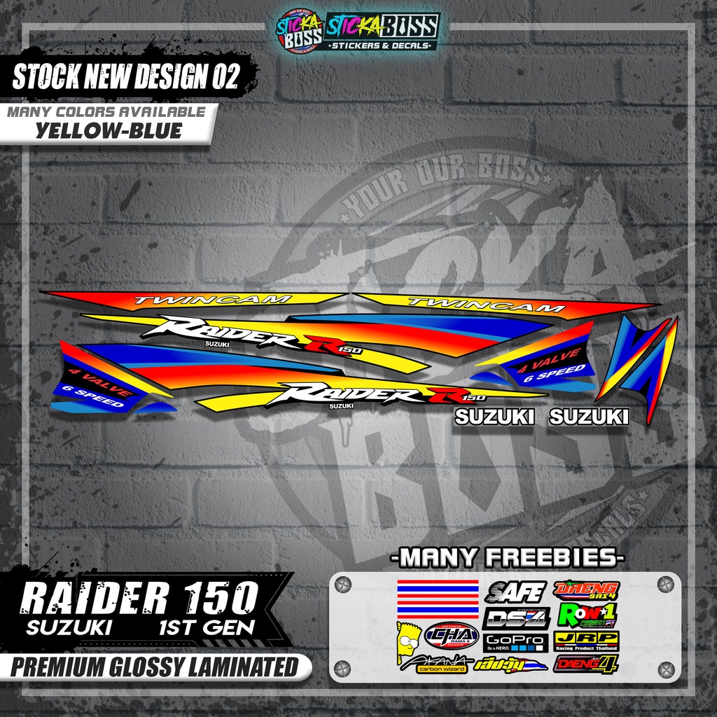 RAIDER 150 1ST GEN STOCK DECALS ( NEW DESIGN 02 )【WITH FREEBIES ...