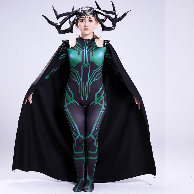 Goddess Of Death Hela One-Piece Tight Clothes Marvel Anime Performance ...