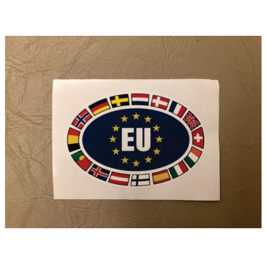 Eurodecals EU flag oval car sticker Euro sticker | Shopee Philippines