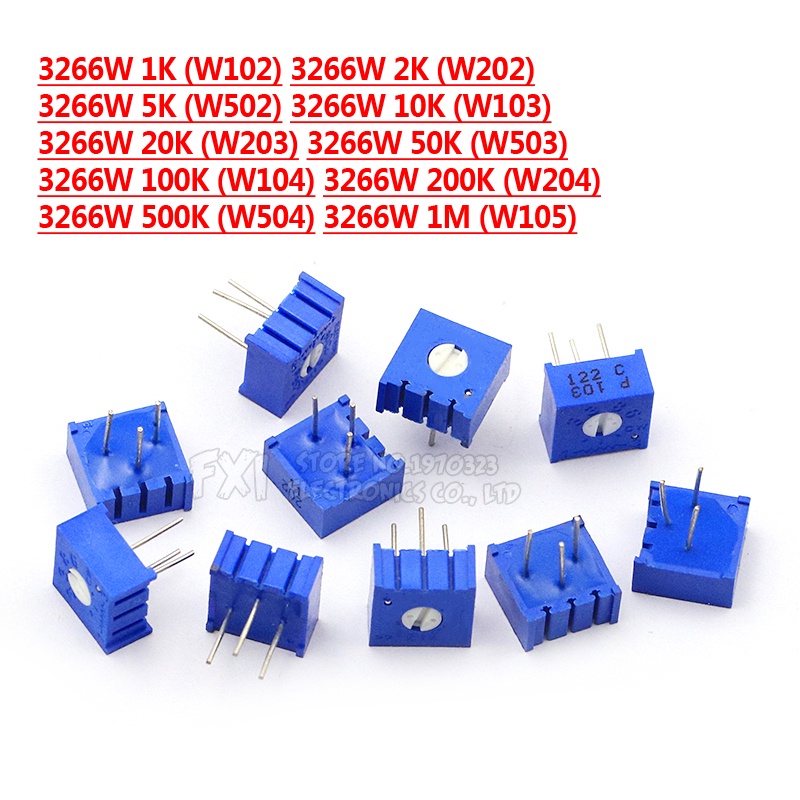 10PCS 3386P potentiometer precision adjustable resistance 100 200 500 ...