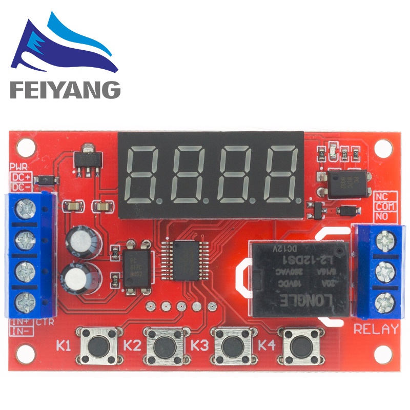 DC 5V 12V 24V 10A Adjustable Time Delay Relay Module LED Digital ...