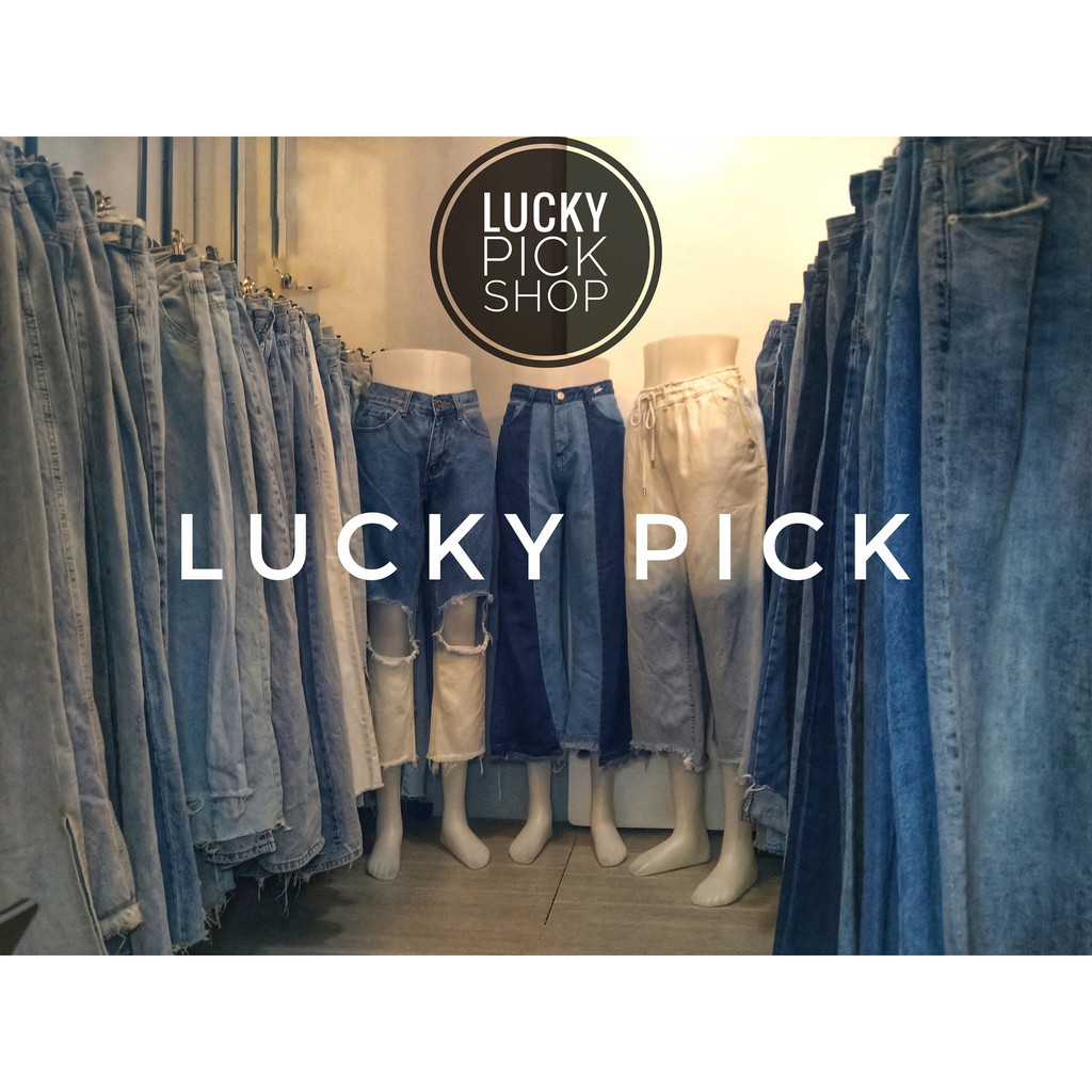 LUCKY PICK LIVE CHECK-OUT DENIM PANTS (P350) | Shopee Philippines