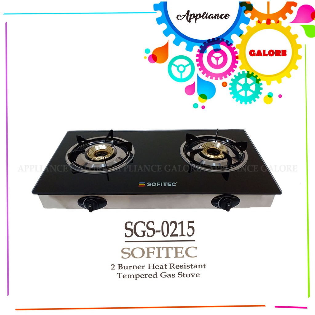 Double Burner Gas Stove Kitchen Cooker Tempered Glass Top Sofitec SGS ...