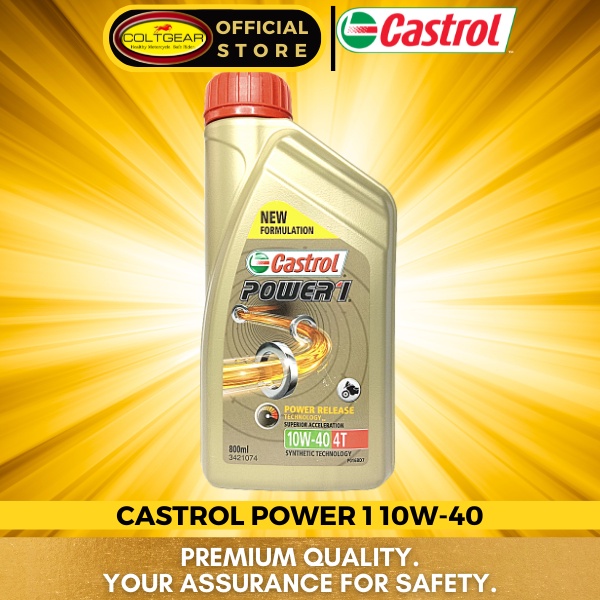 CASTROL Engine Oil Power 1 4T (800ml) 10W-40 Power Release Technology ...