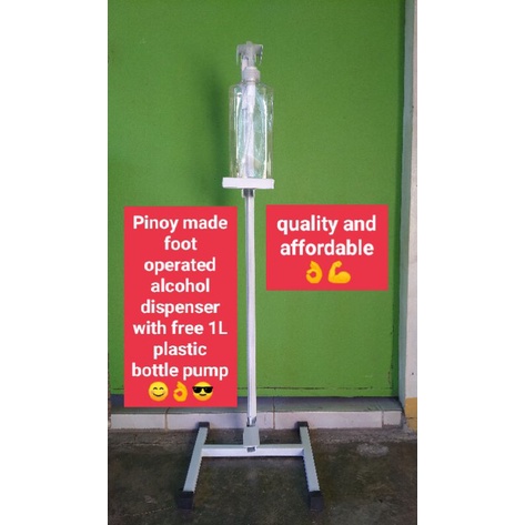 foot operated alcohol dispenser with free 1L plastic bottle pump ...