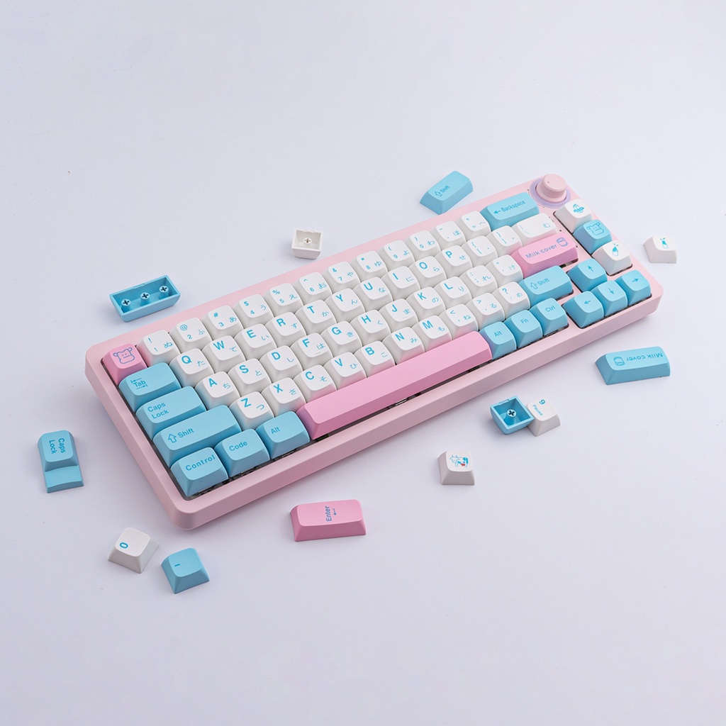 Keycaps,126 key Keycap PBT Sublimation Milk Cover Keycap XDA Profile ...