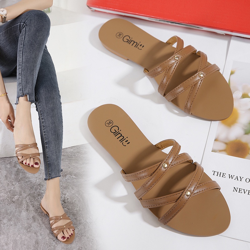 【AhSin】sandals women Ladies casual Korean version of the trend flat ...