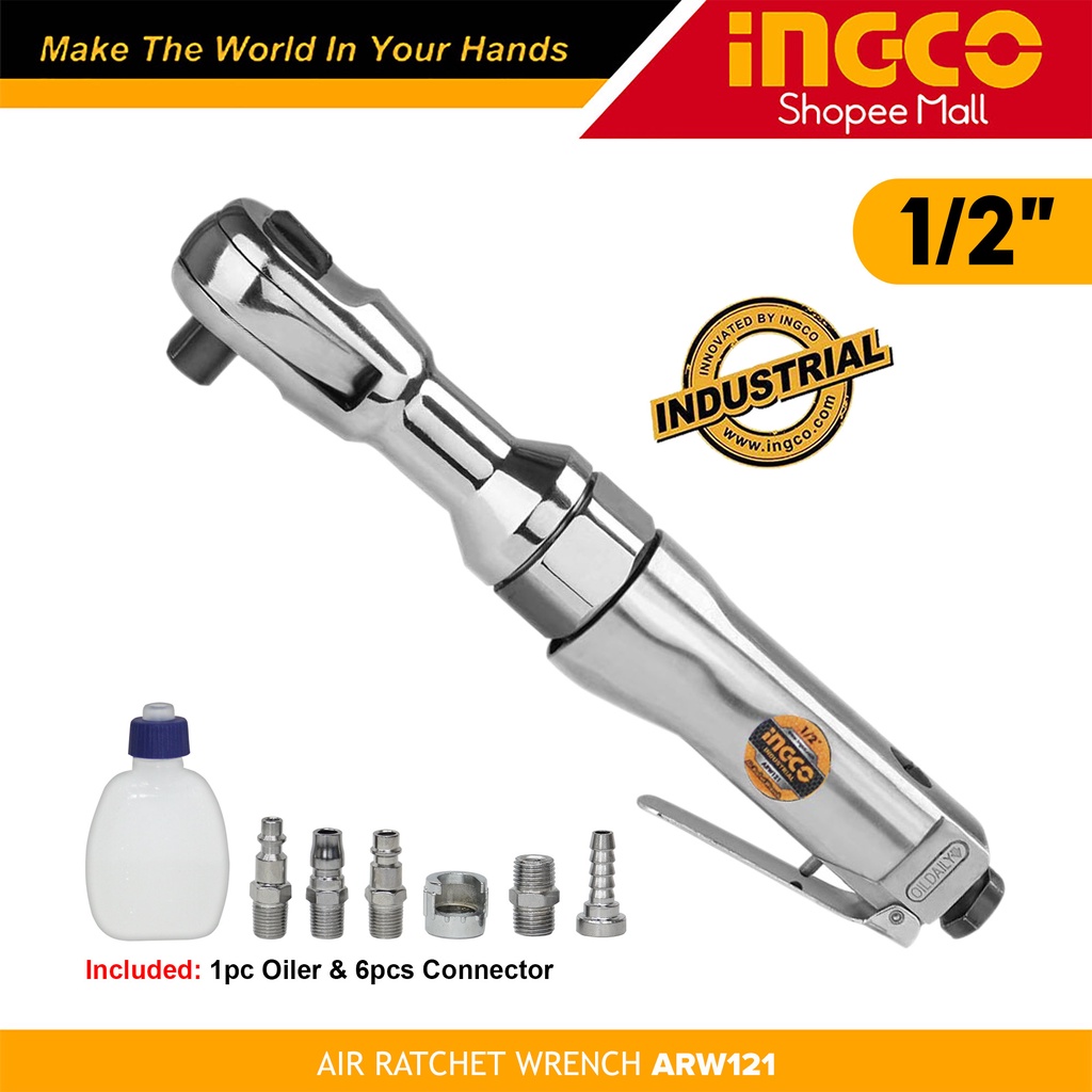 INGCO 1/2 Air Ratchet Wrench Professional Pneumatic Ratchet Wrenches ...